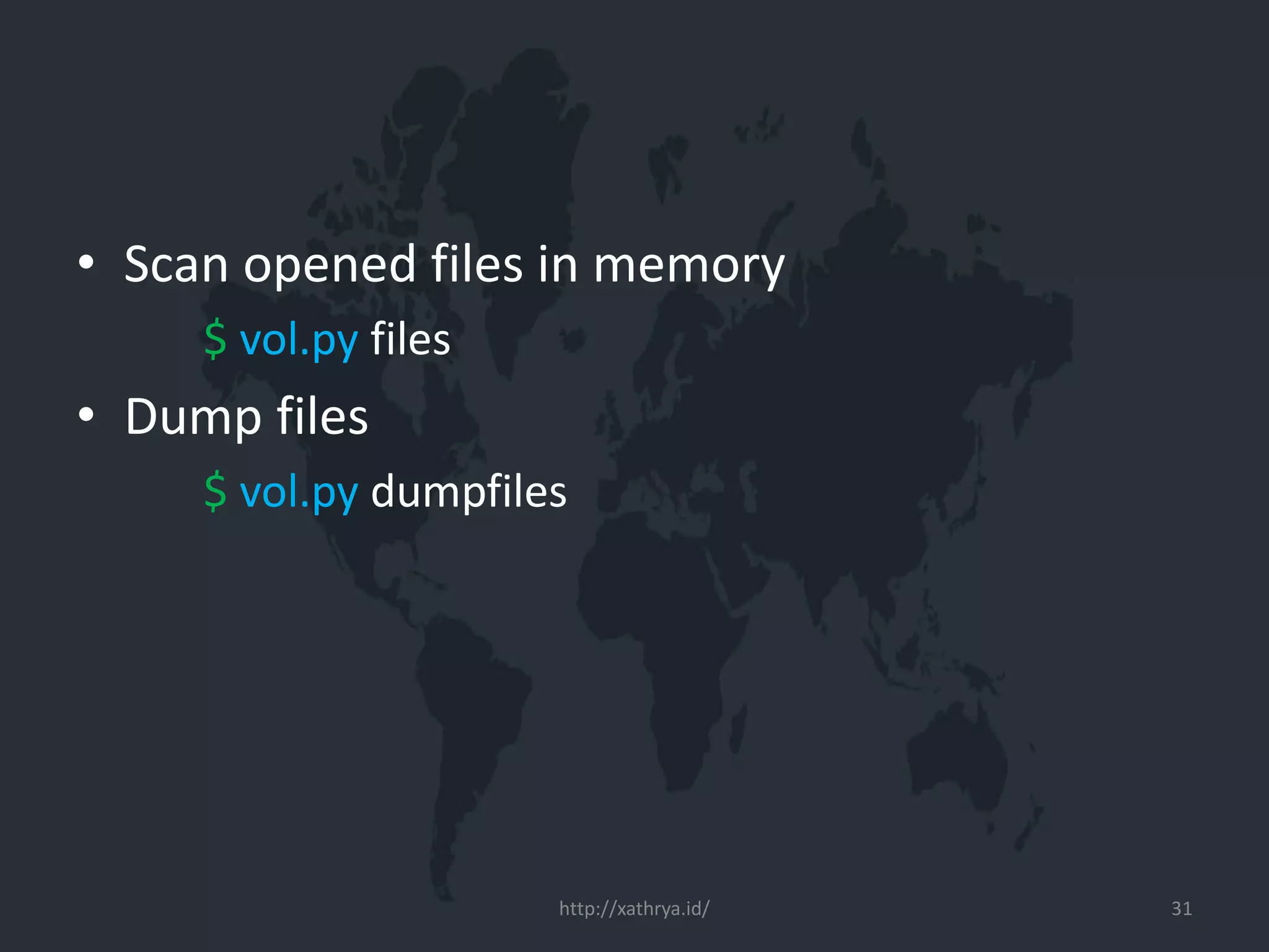 Memory Forensic: Investigating Memory Artefact (Workshop) | PPT