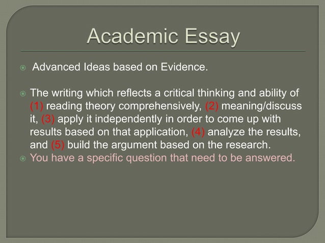 Professional Workshop of Writing Academic Essay | PPT