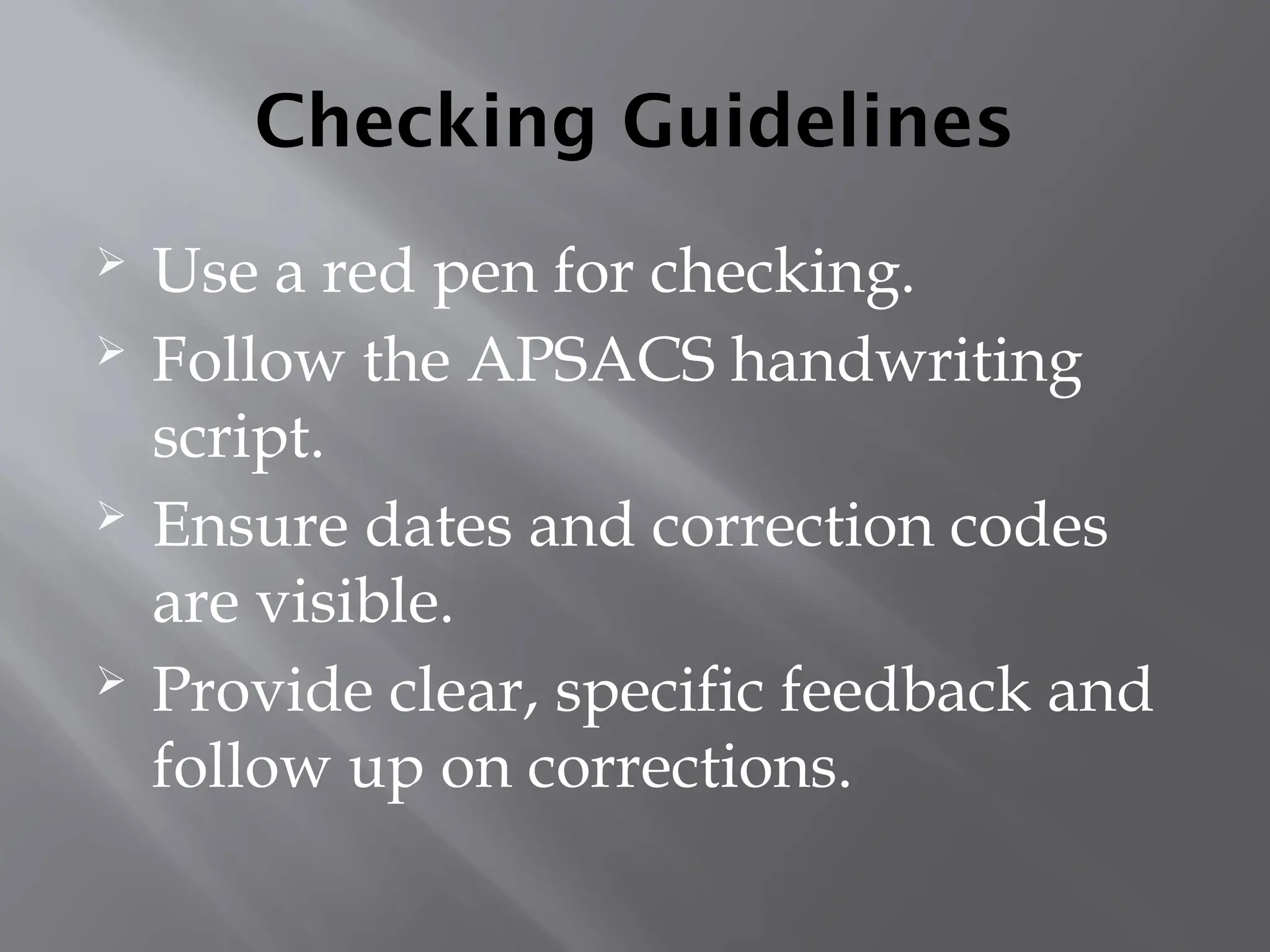 Notebook checking policy for new teachers. | PPTX