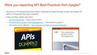 APIdays Open Banking & Fintech: Workshop - Financial Services Use Cases for APIs | PPT