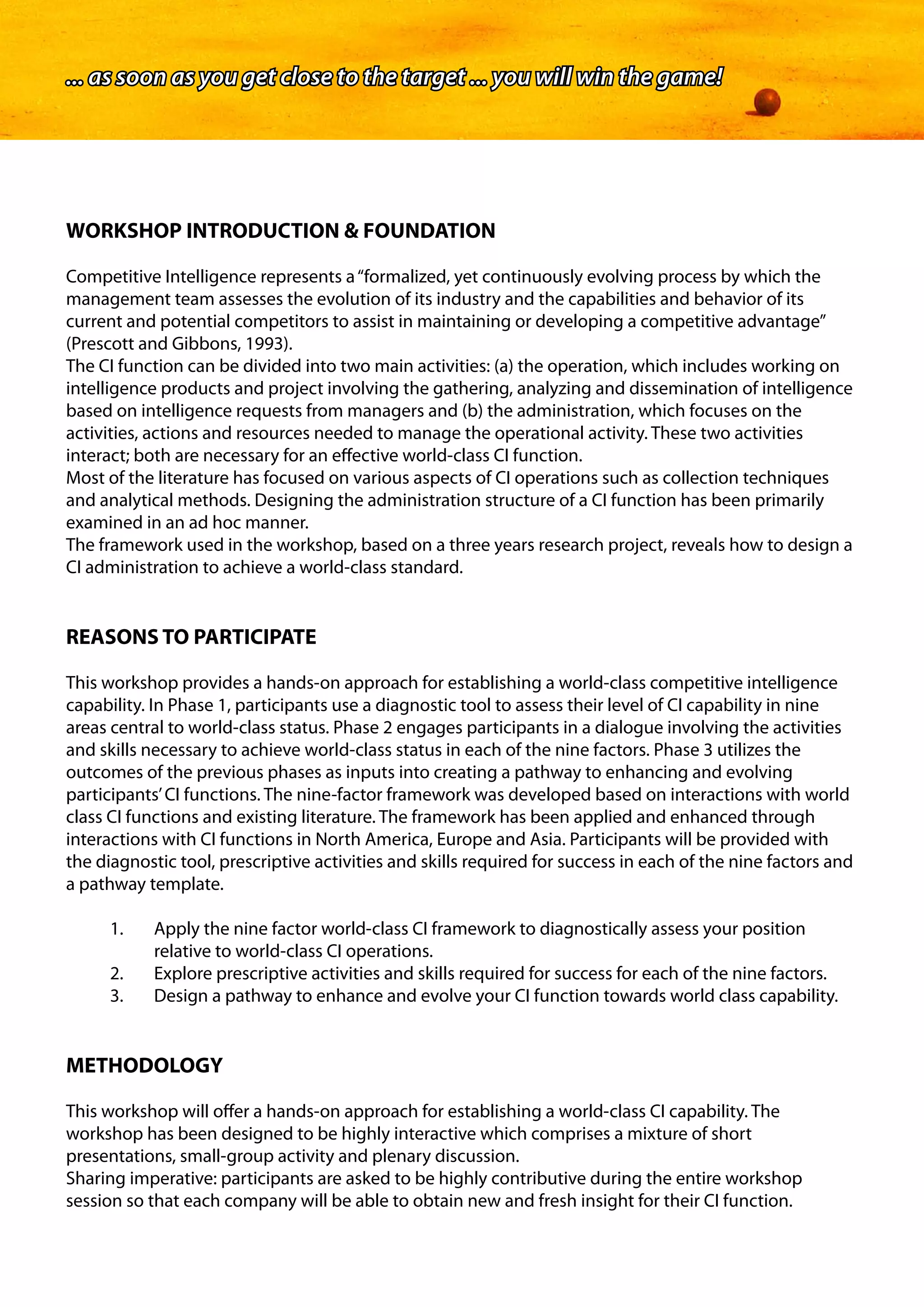 Workshop World-Class CI Function | PDF