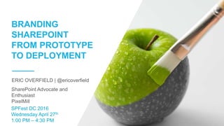 Branding SharePoint from Prototype to Deployment - Workshop | PPT