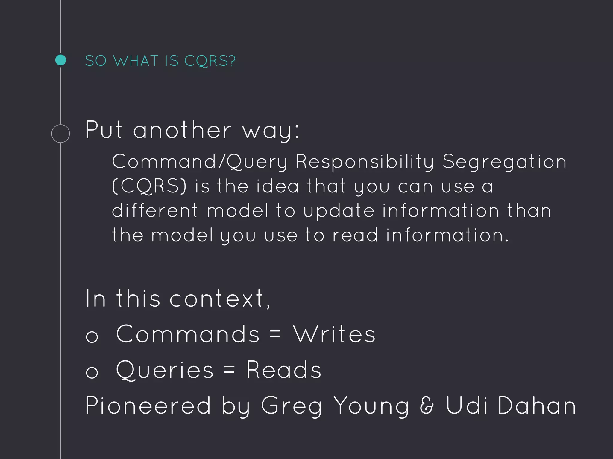 Workshop - cqrs brief introduction | PPTX | Databases | Computer Software and Applications
