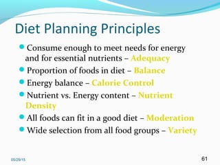 Fundamentals of Diet-Nutrition-Menu Planning | PPT