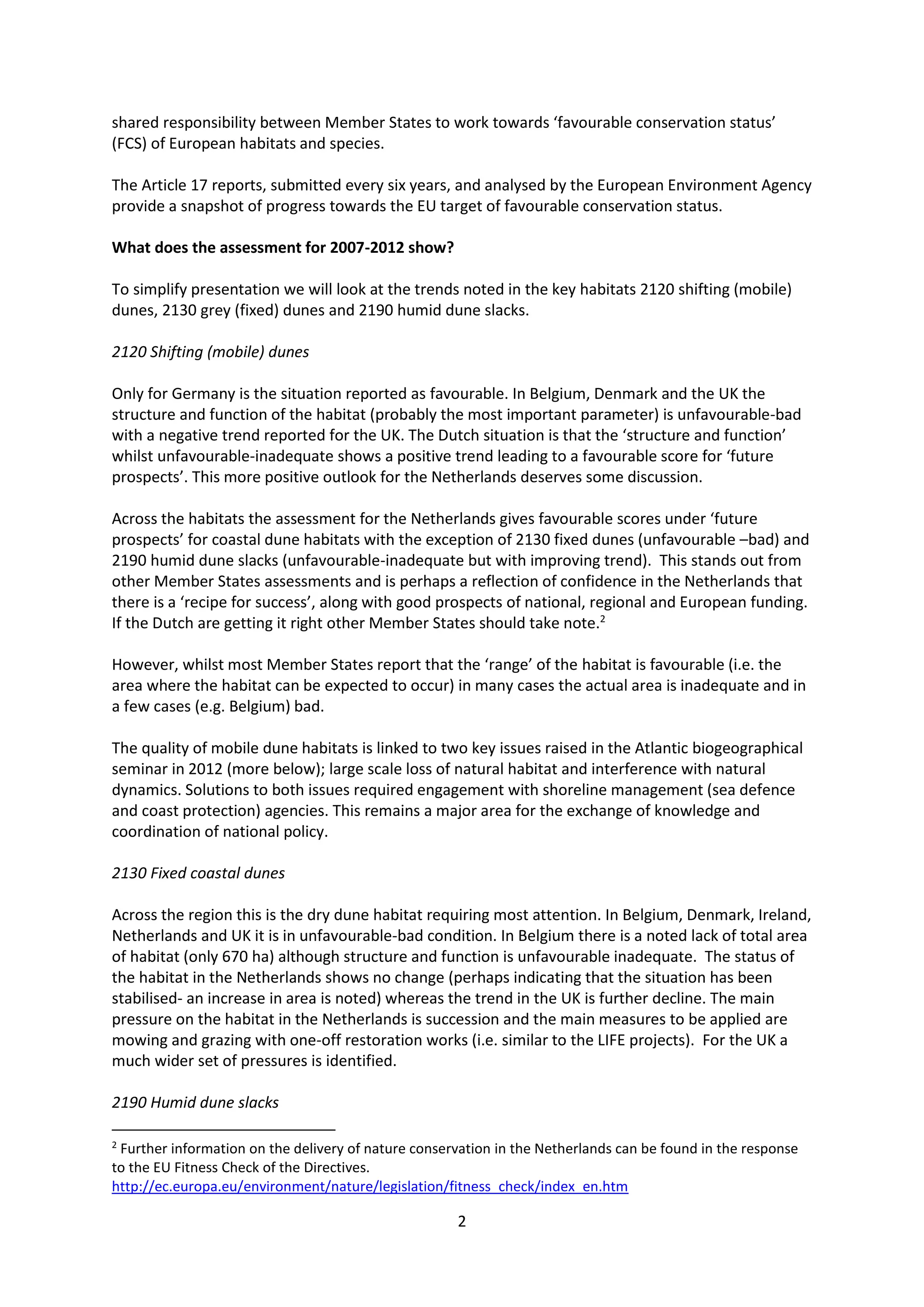 Dune challenges in European context | PDF