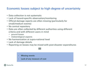 Swiss Re sigma catastrophe database by Lucia Bevere | PDF