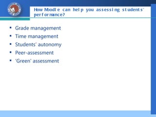 Creating Online Assessment Using Moodle CMS | PPT