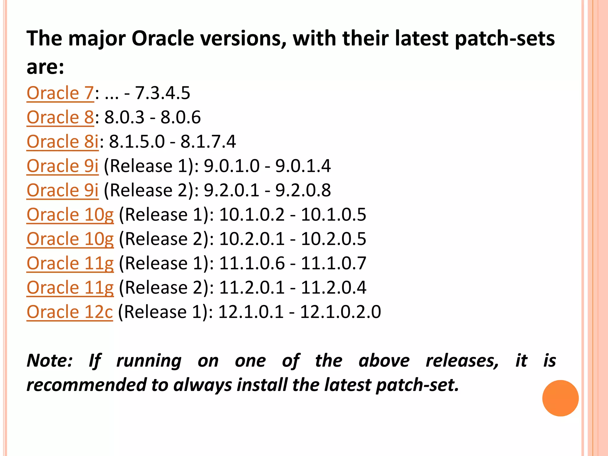 Introduction To Oracle Database Pptx Operating Systems Computer Software And Applications