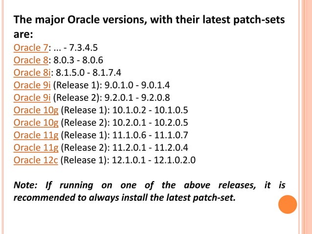 Introduction to Oracle Database | PPTX | Operating Systems | Computer ...