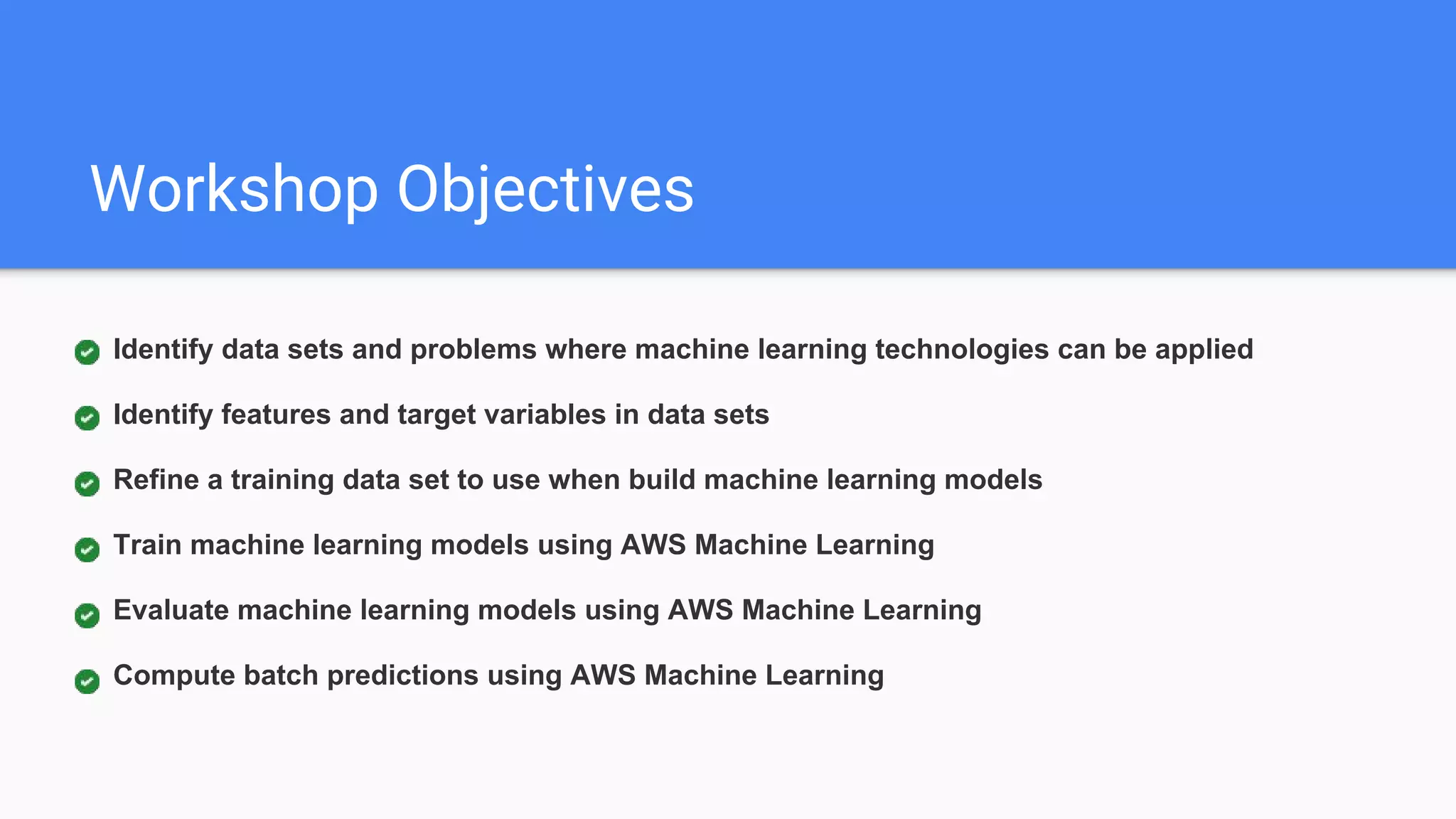 AWS Machine Learning Workshp | PDF