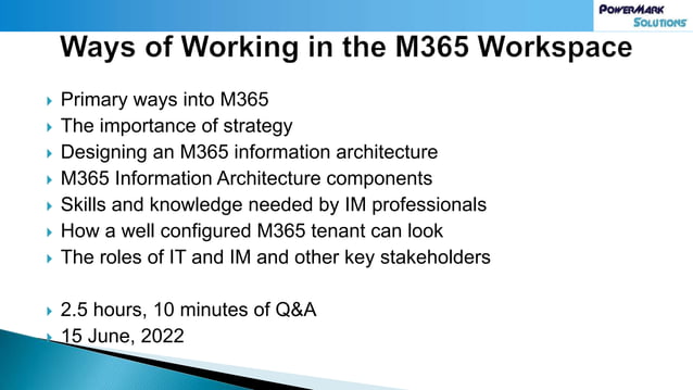 Workshop - Ways of Working Within the M365 Workspace.pptx