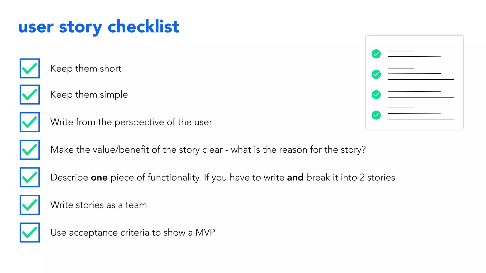 Workshop - Writing Good User Stories | PDF