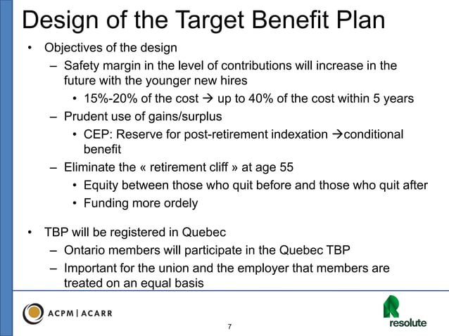 Targeting a better future : Target Benefit Plans - Resolute Forest Case ...