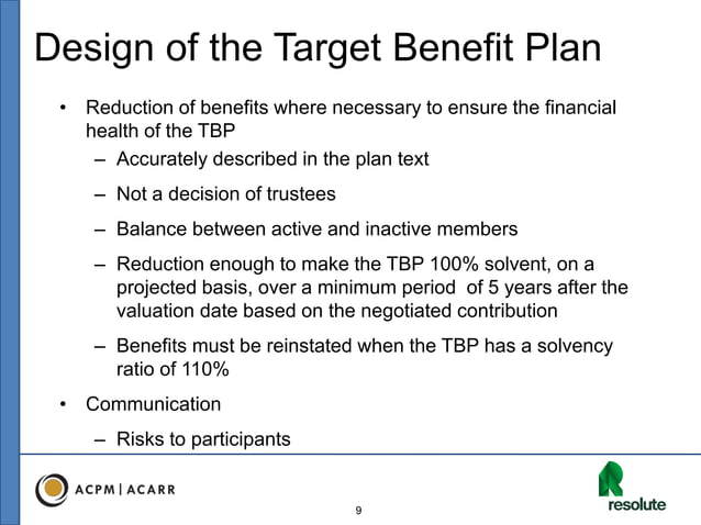 Targeting a better future : Target Benefit Plans - Resolute Forest Case ...