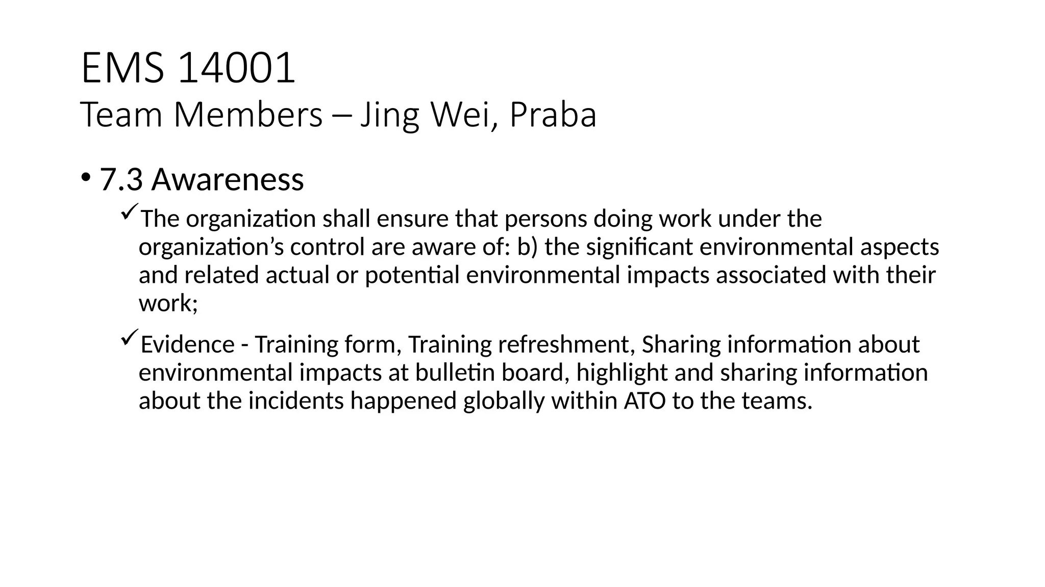 Workshop 1 - EMS 14001 Environmental Management System | PPTX