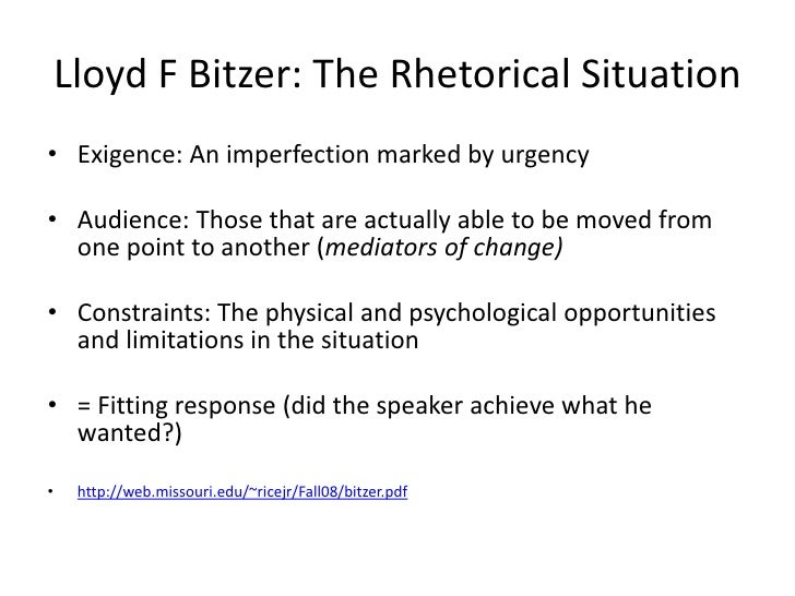 The rhetorical situation, argumentation and arrangement