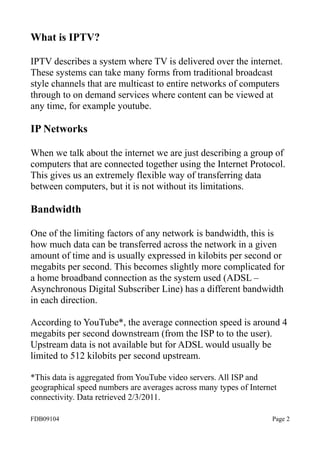 IPTV Workshop FDB104 | PDF
