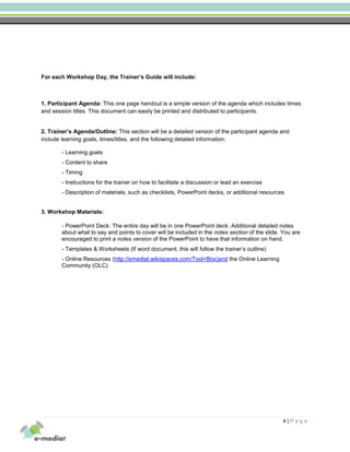 Trainer Guide Workshop 1 | PDF