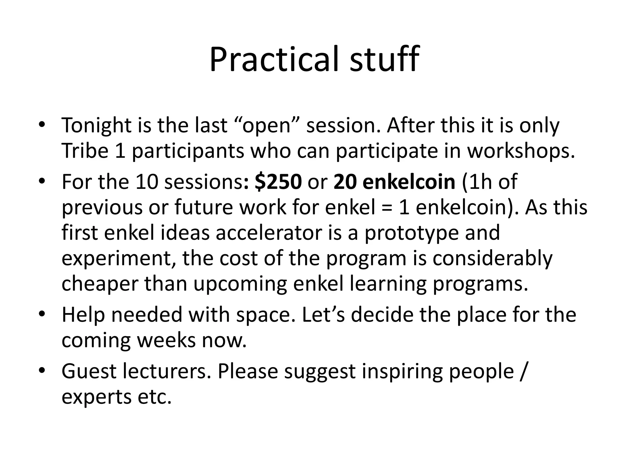 enkel ideas accelerator 2014 - Workshop 1: Why - purpose and vision | PPTX | Career Advice | Careers