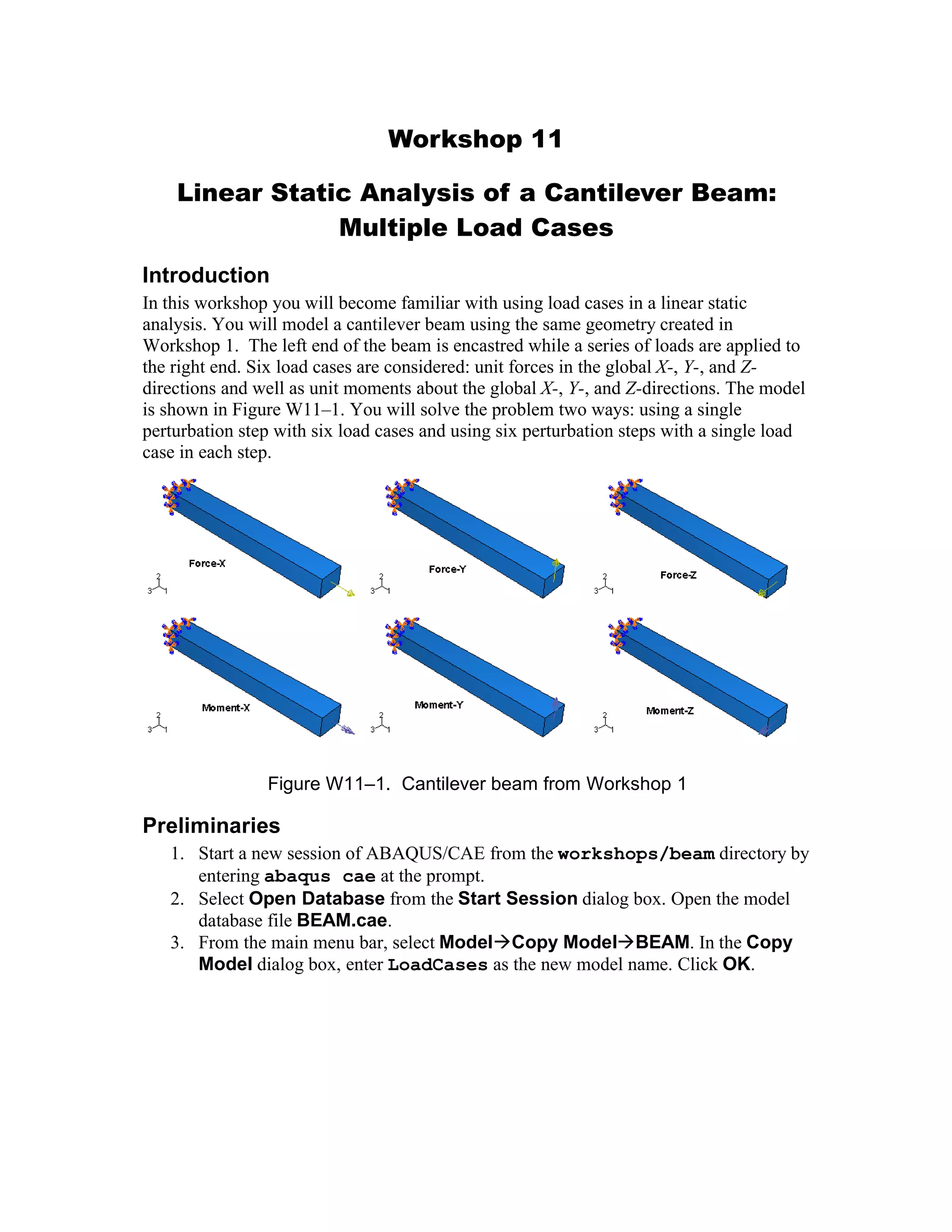 Workshop11 beam-load-cases | PDF