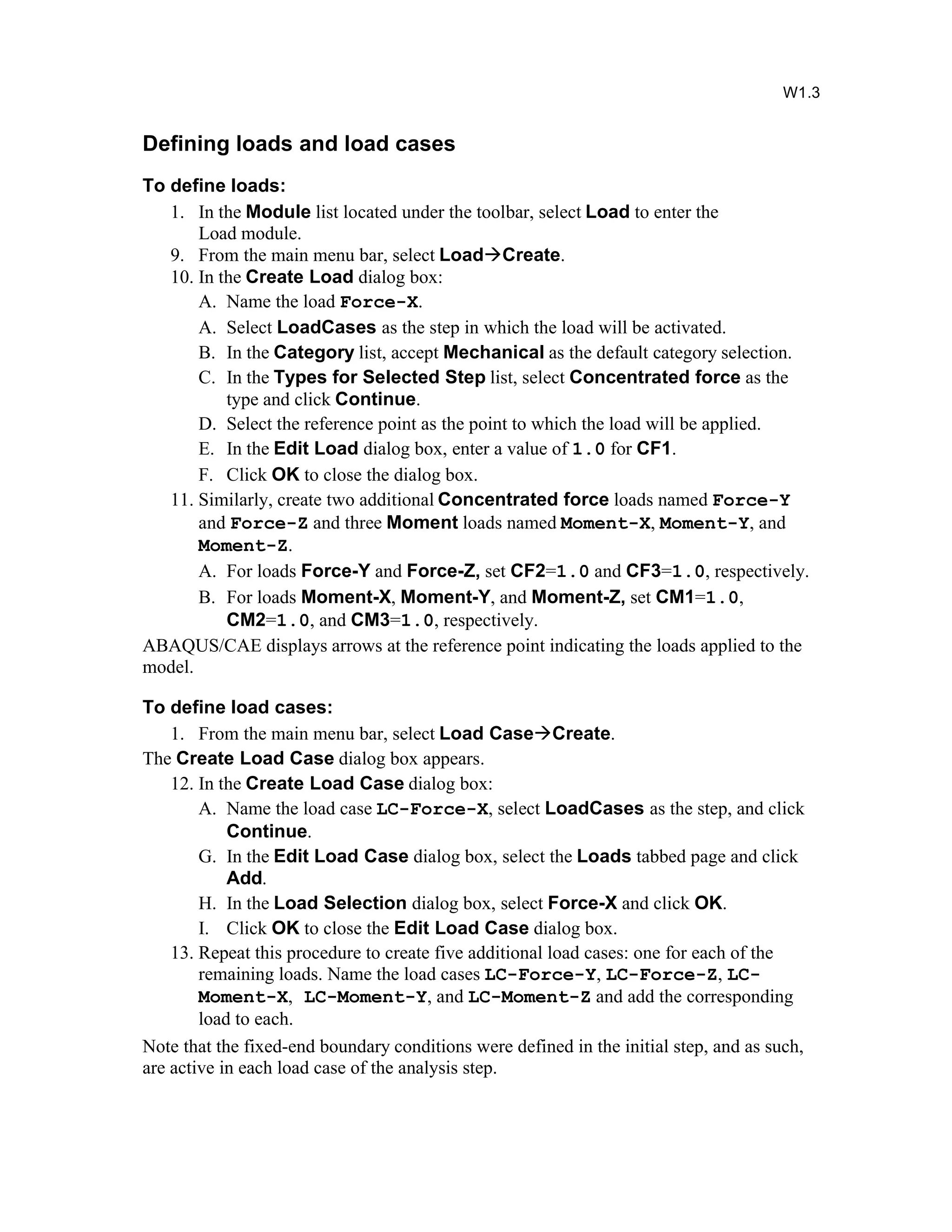Workshop11 beam-load-cases | PDF