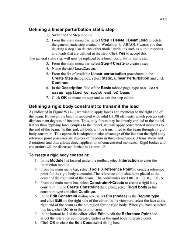 Workshop11 beam-load-cases | PDF