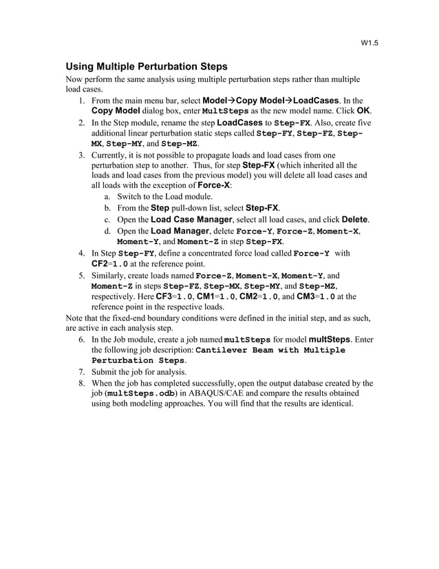 Workshop11 beam-load-cases | PDF