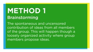 Workshop 1: Brainstorming + Affinity Diagramming = Goals | PDF