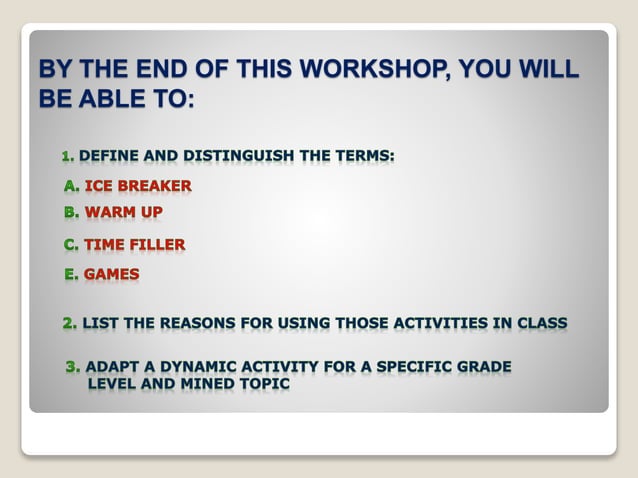 Warm up, Time fillers, Ice breakers and more | PPTX