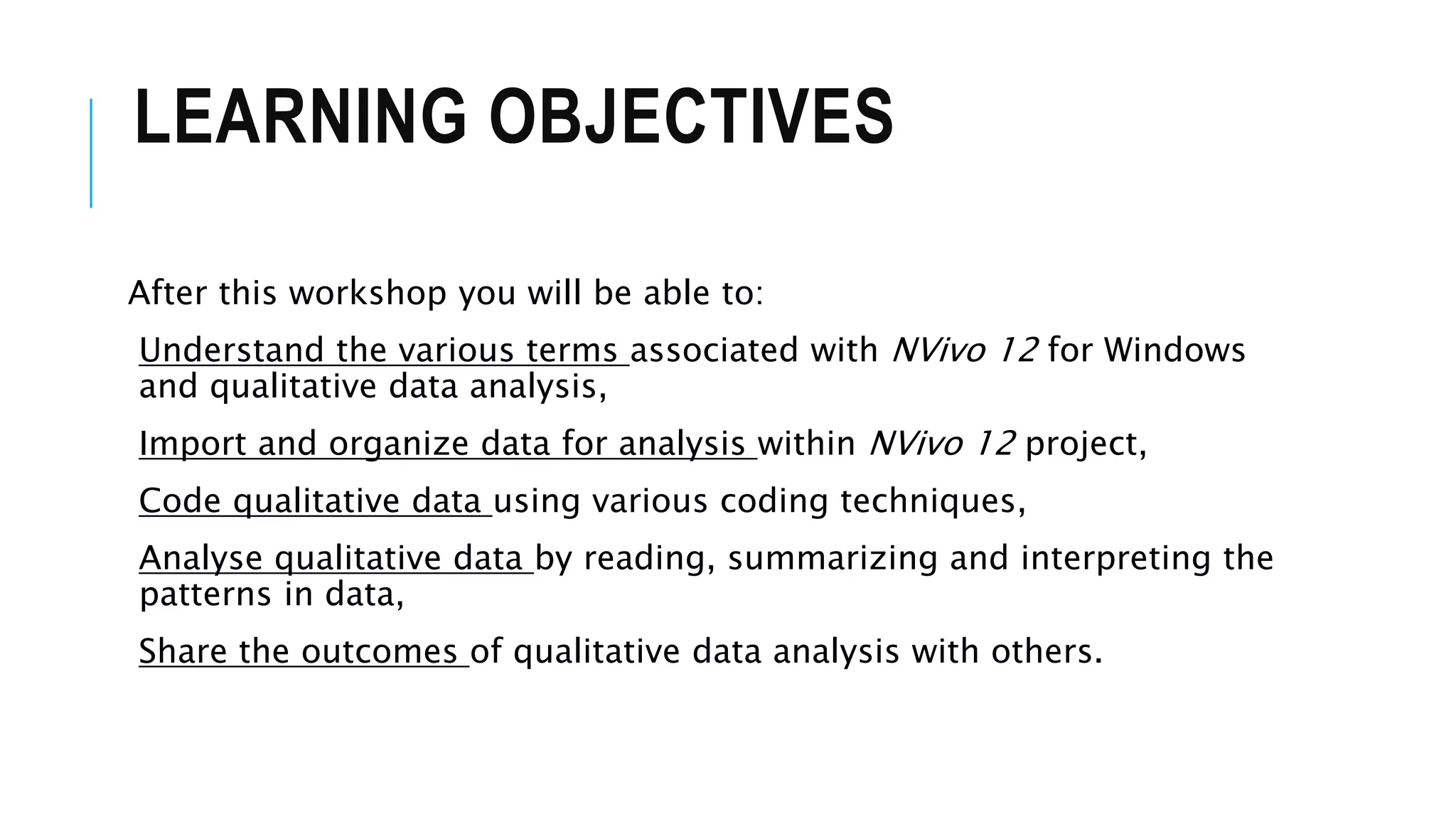 Workshop 2 using nvivo 12 for qualitative data analysis | PPTX