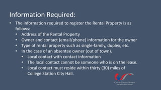 Rental Registration | PPTX