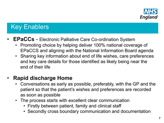 Transforming End of Life Care in Acute Hospitals PM Workshop 5: How to ...