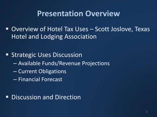 Hotel Occupancy Tax Uses | PPTX