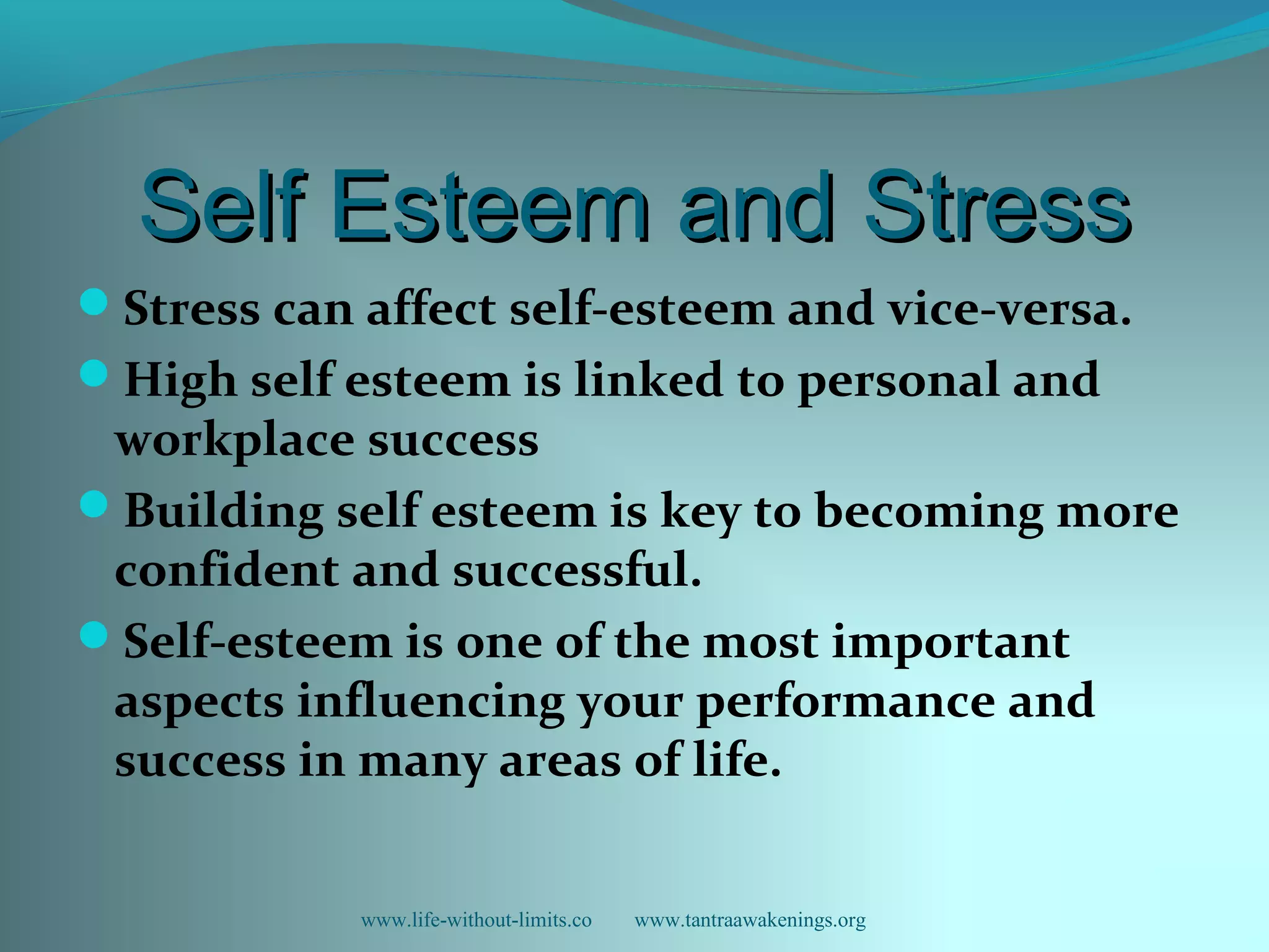 Workshop 5 self esteem and stress | PPT