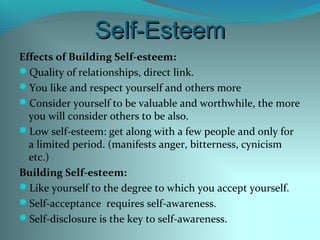 Workshop 5 self esteem and stress | PPT