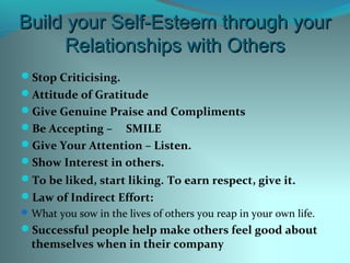 Workshop 5 self esteem and stress | PPT