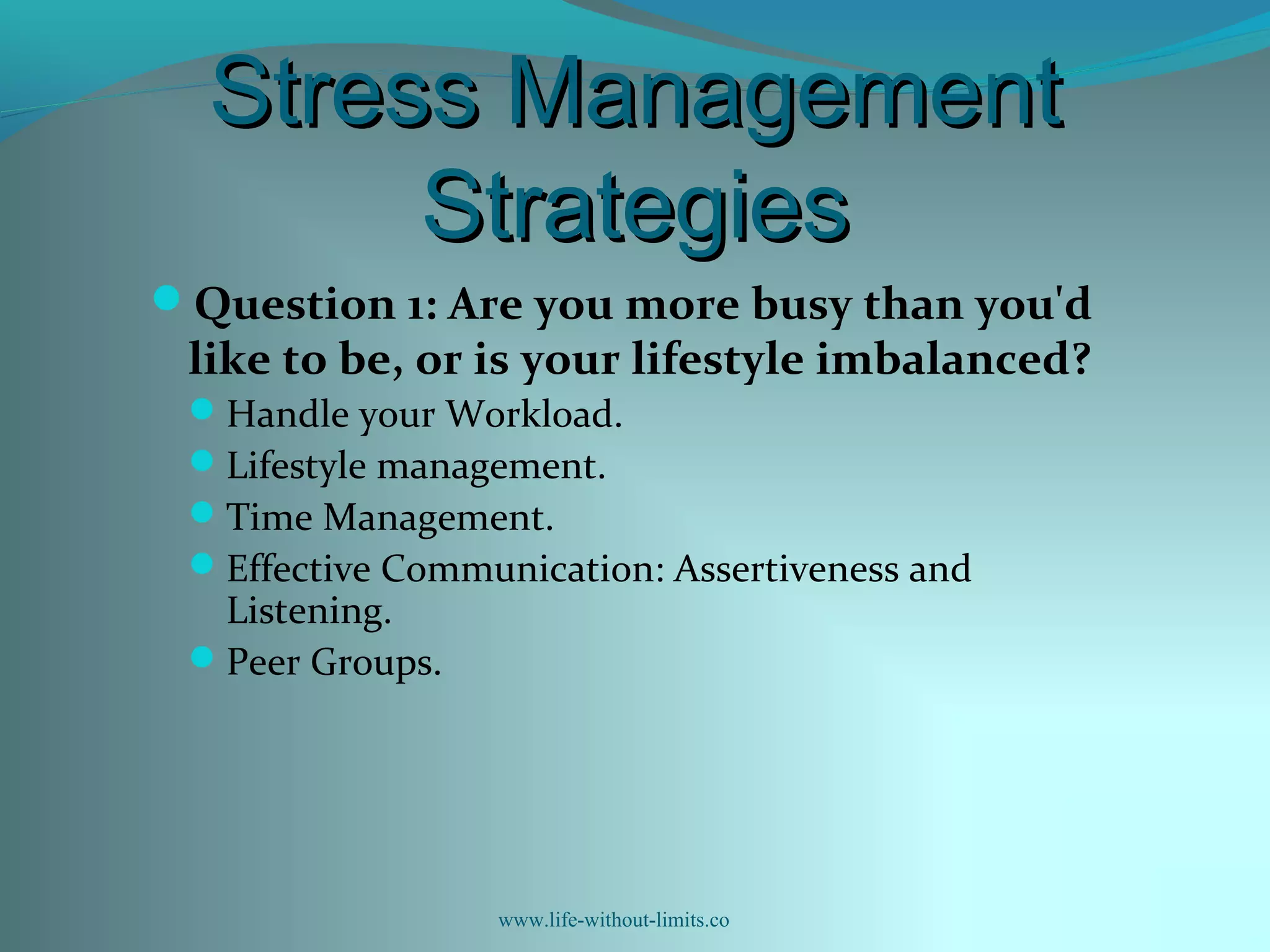 Workshop 6 SMART goal setting for stress reduction | PPT