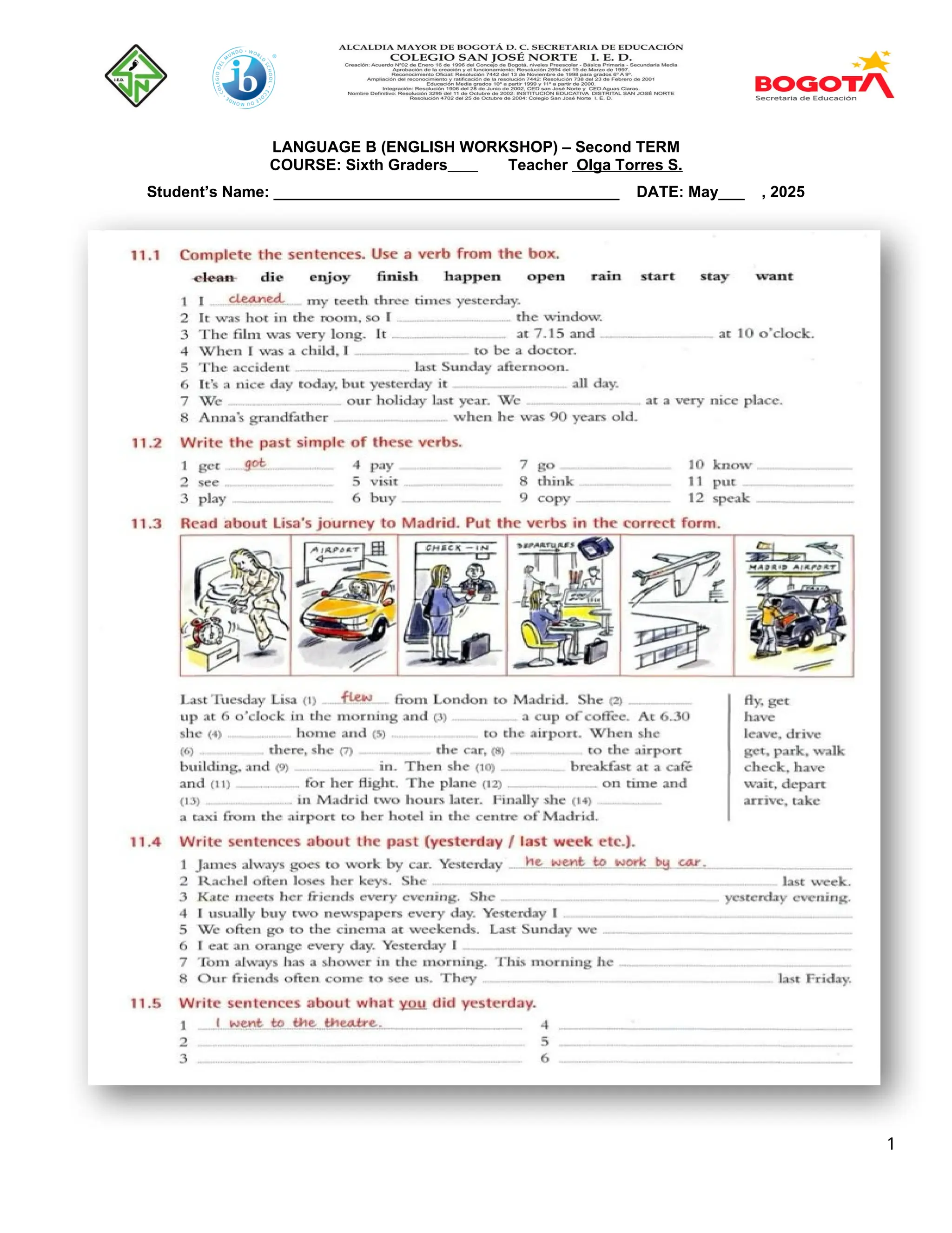 LET´S PRACTICE GRAMMAR USING SIMPLE PAST TENSE | PDF