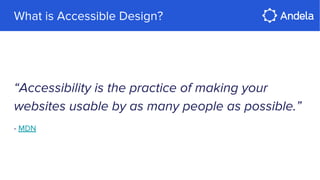 Accessible Design Presentation | PDF | Web Design and HTML | Internet