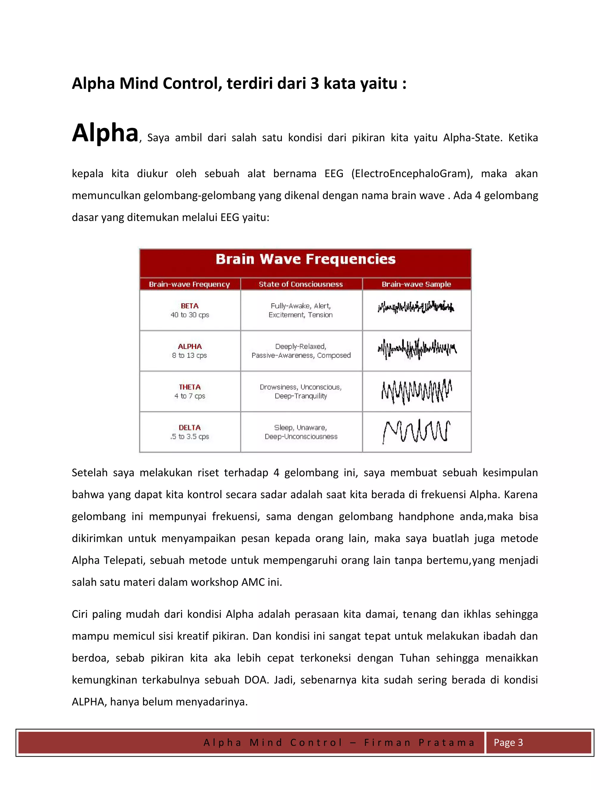 Workshop alpha mind control | PDF