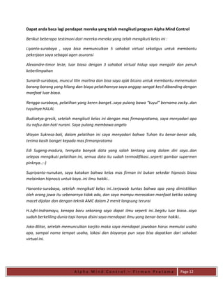 Workshop alpha mind control | PDF