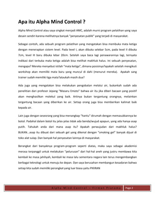 Workshop alpha mind control | PDF