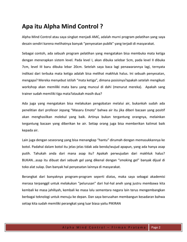 Workshop alpha mind control | PDF