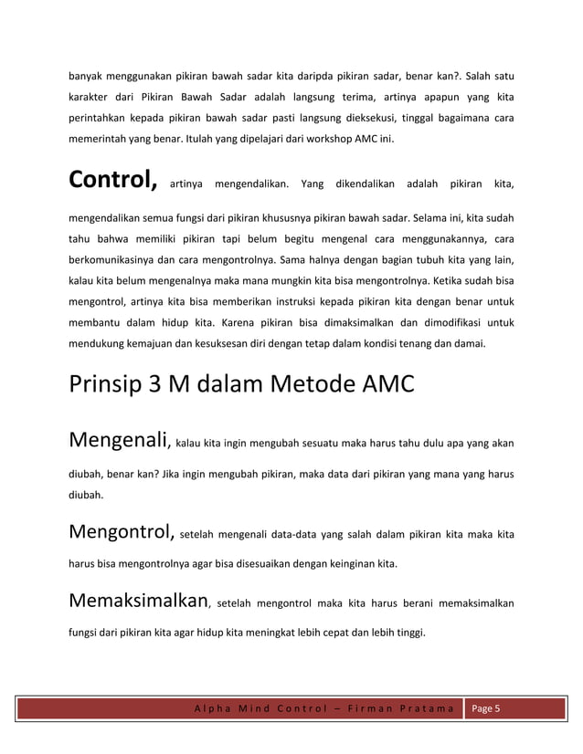 Workshop alpha mind control | PDF