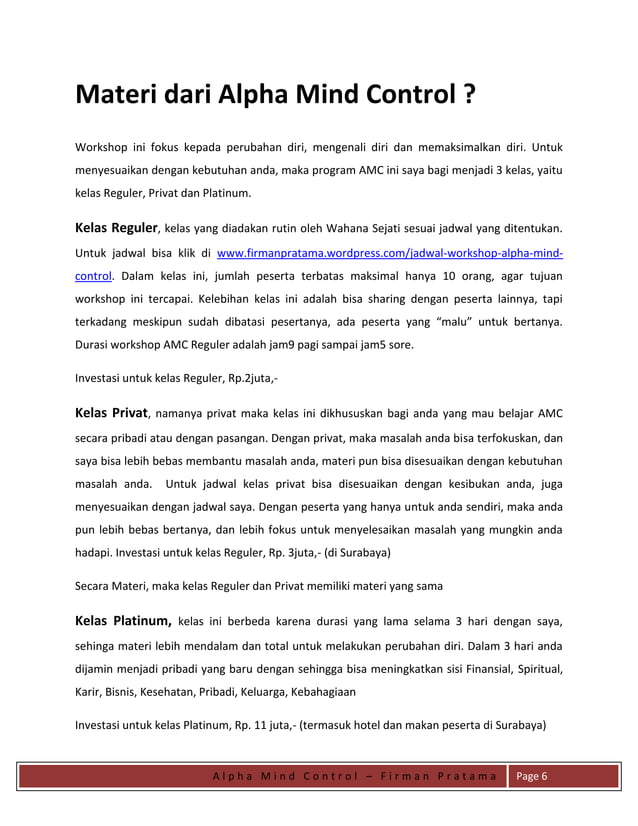 Workshop alpha mind control | PDF