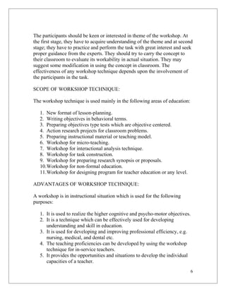 Workshop | DOC | Workshops and Classes | Hobbies & Interests