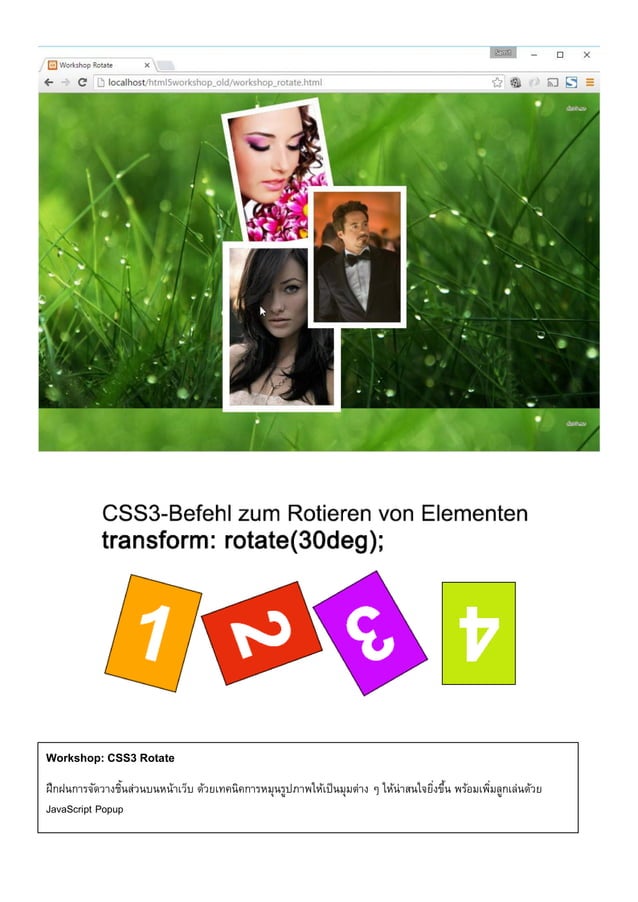 ตัวอย่าง Workshop basic html5 and css3 จากไอทีจีเนียส | PDF