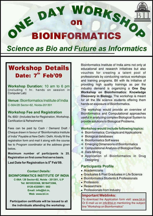 Workshop Bioinformatics | PDF