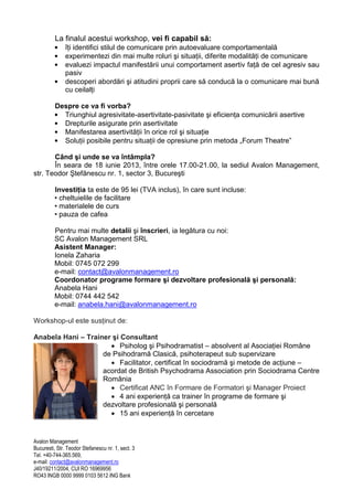 Workshop comunicarea asertiva | PDF