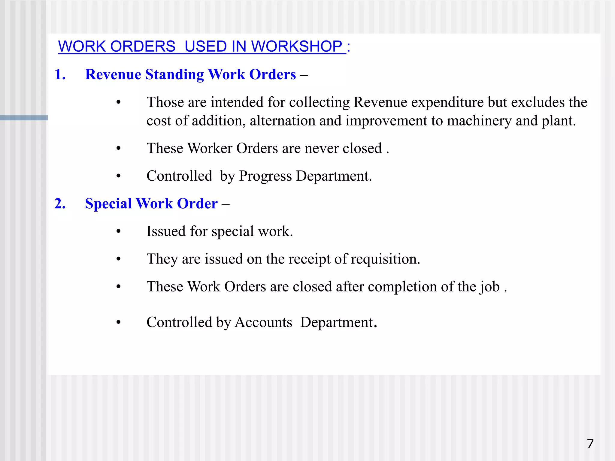 Workshop costing elements | PPTX